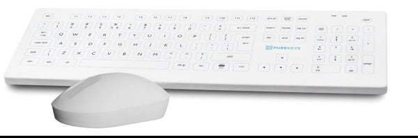 PUREKEYS KEYBOARD & MOUSE - WIRELESS - WHITE – Queensway Dental -->